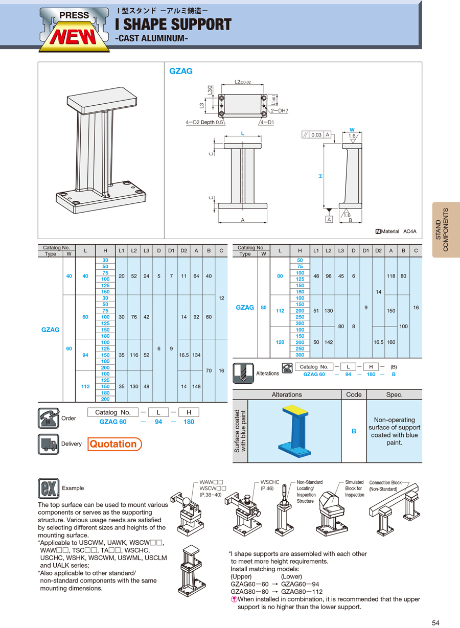 I SHAPE SUPPORT -CAST ALUMINUM- | MISUMI | MISUMI Thailand
