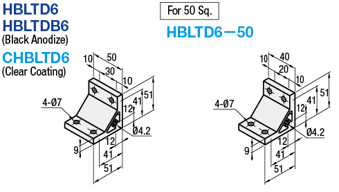 EA-HBLTD6-C | Economy Type, Thick Bracket - 6 Series, 8mm Slot, 2 or ...