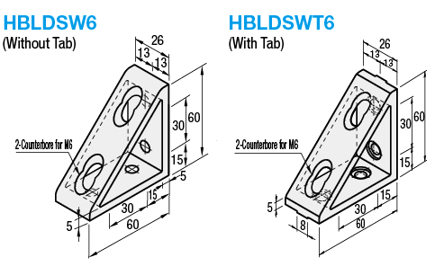 EA-HBLDSWT6-SST | Economy Type,6 Series Aluminum Frame Triangle Bracket ...