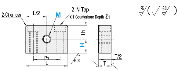 Threaded Stopper Blocks-Counterbored and Tapped Hole/Fine Thread/Coarse ...