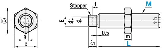 Stopper Bolts - Straight Type, Economy series | MISUMI | MISUMI Thailand
