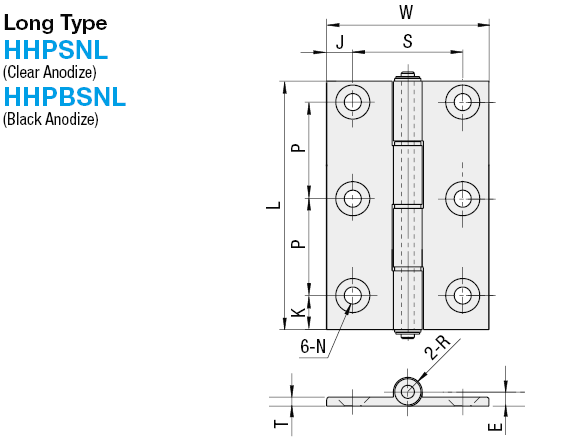 Aluminum Hinges - Long | MISUMI | MISUMI Thailand