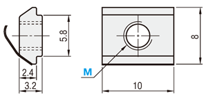 For 5 Series (Slot Width 6mm) - Post-Assembly Insertion - Short Nuts | MISUMI | MISUMI Thailand