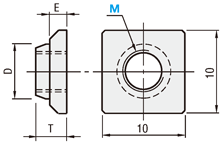 HNTTBS5-5 | Pre-Assembly Insertion Nuts Stainless Steel Sheet Metal Type - For 5 Series (Slot ...