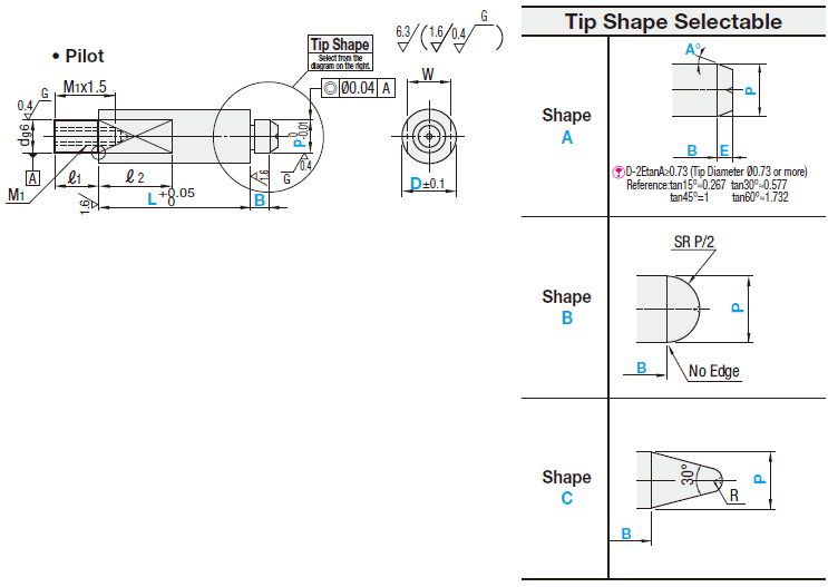 Hex Support Pins - Stepped | MISUMI | MISUMI Thailand