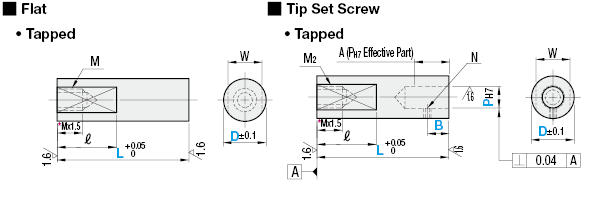 Height Adjusting Pins - Flat, Tip Set Screw - Tapped | MISUMI | MISUMI ...