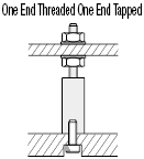 Circular Posts - One End Threaded One End Tapped/Thread Length and Dia ...