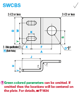 Sheet Metal Mounting Plate / Bracket -Z Bending Type- SWCBS | MISUMI ...