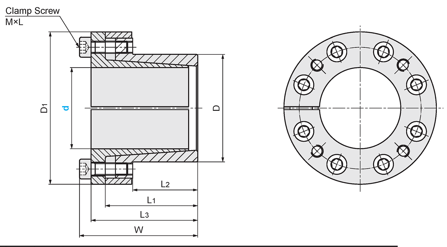 Keyless Bushings(Mechanical Lock), Simplified Type | MISUMI | MISUMI ...