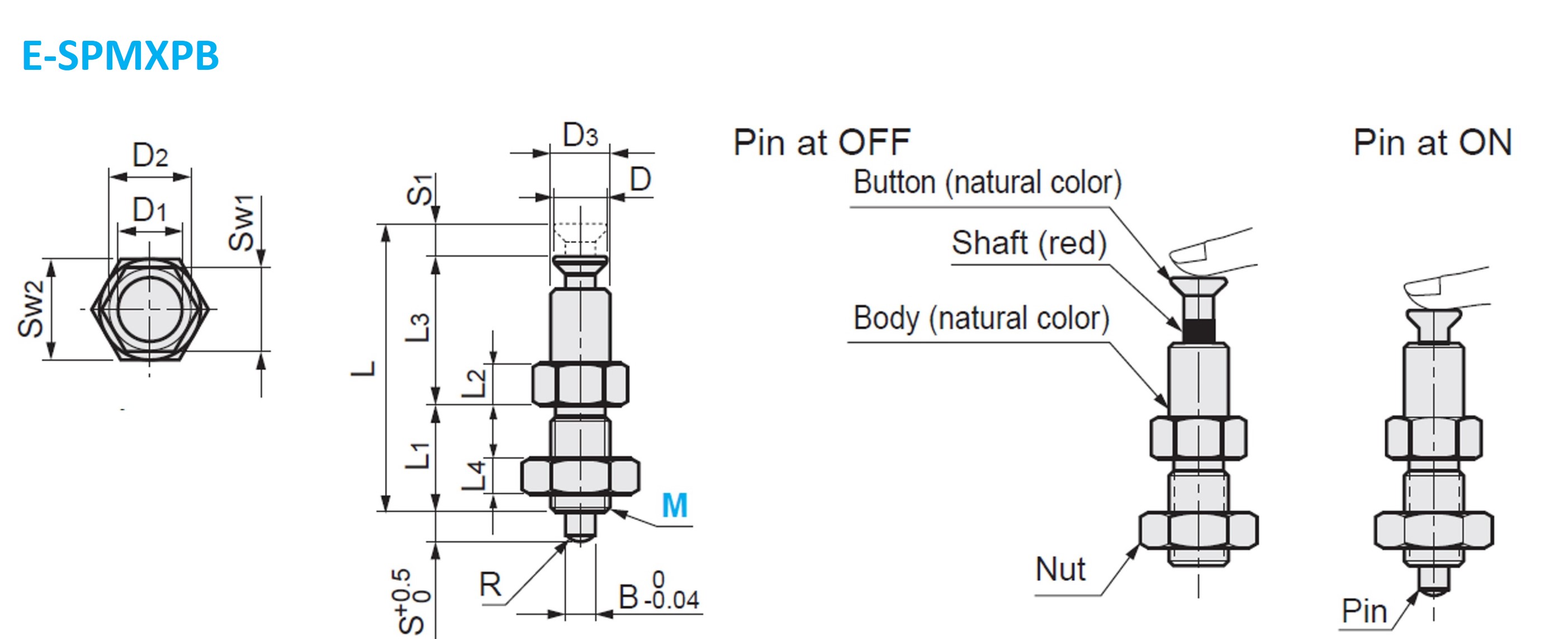 Index Plungers Knob Less Type, Stainless Steel | MISUMI | MISUMI Thailand