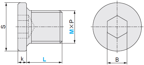 Economy Internal Hex Pipe Plug G/Parallel Thread Stainless Steel DIN908 (Boxed) | MISUMI ...