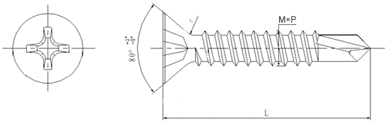 Self-Drill Screws Cross Recessed Countersunk Head - Carbon Steel | MISUMI | MISUMI Thailand