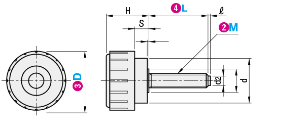 Straight Grained Knobs With Spacer, ABS | MISUMI | MISUMI Thailand