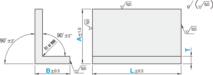 [Clean & Pack]Aluminum L-Shaped Angles - No Radius, Dimension ...