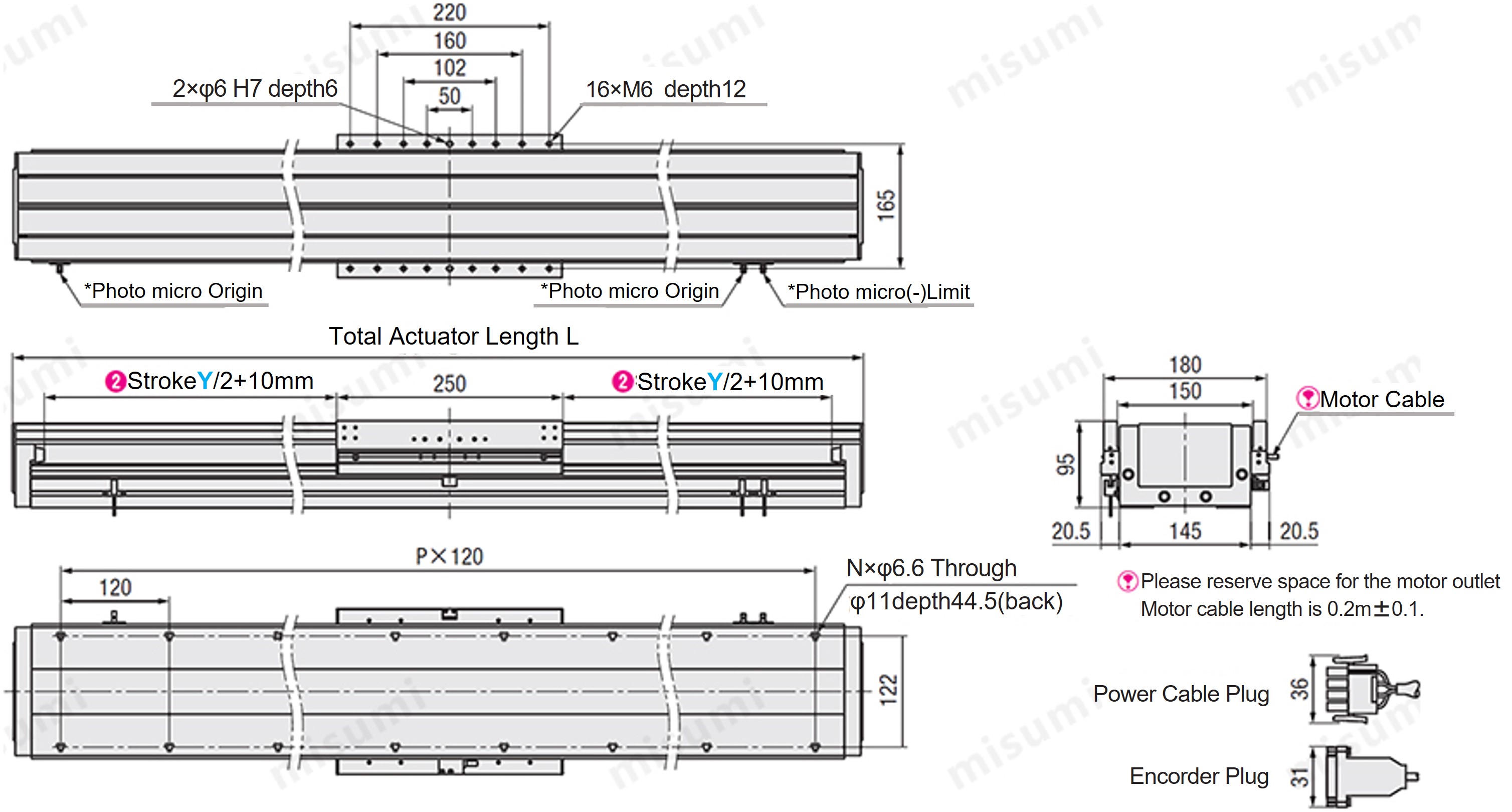 E-RAM14-M-120-DA60-C3 | Linear Motor Actuator 14 Series Heavy Load Type ...
