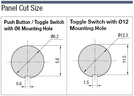 Toggle Switch Mounting Hole φ6, φ12 | MISUMI | MISUMI Thailand