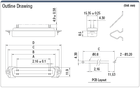 Solder Spring-lock Centronics Connector (PCB Male) | MISUMI | MISUMI ...