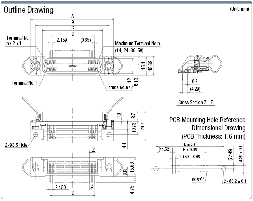 Solder Spring-lock Centronics Connector (PCB Angle Male) | MISUMI ...