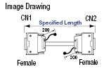 Omron CJ Series-compatible Cable (with Fujitsu/Hirose Power Connectors ...