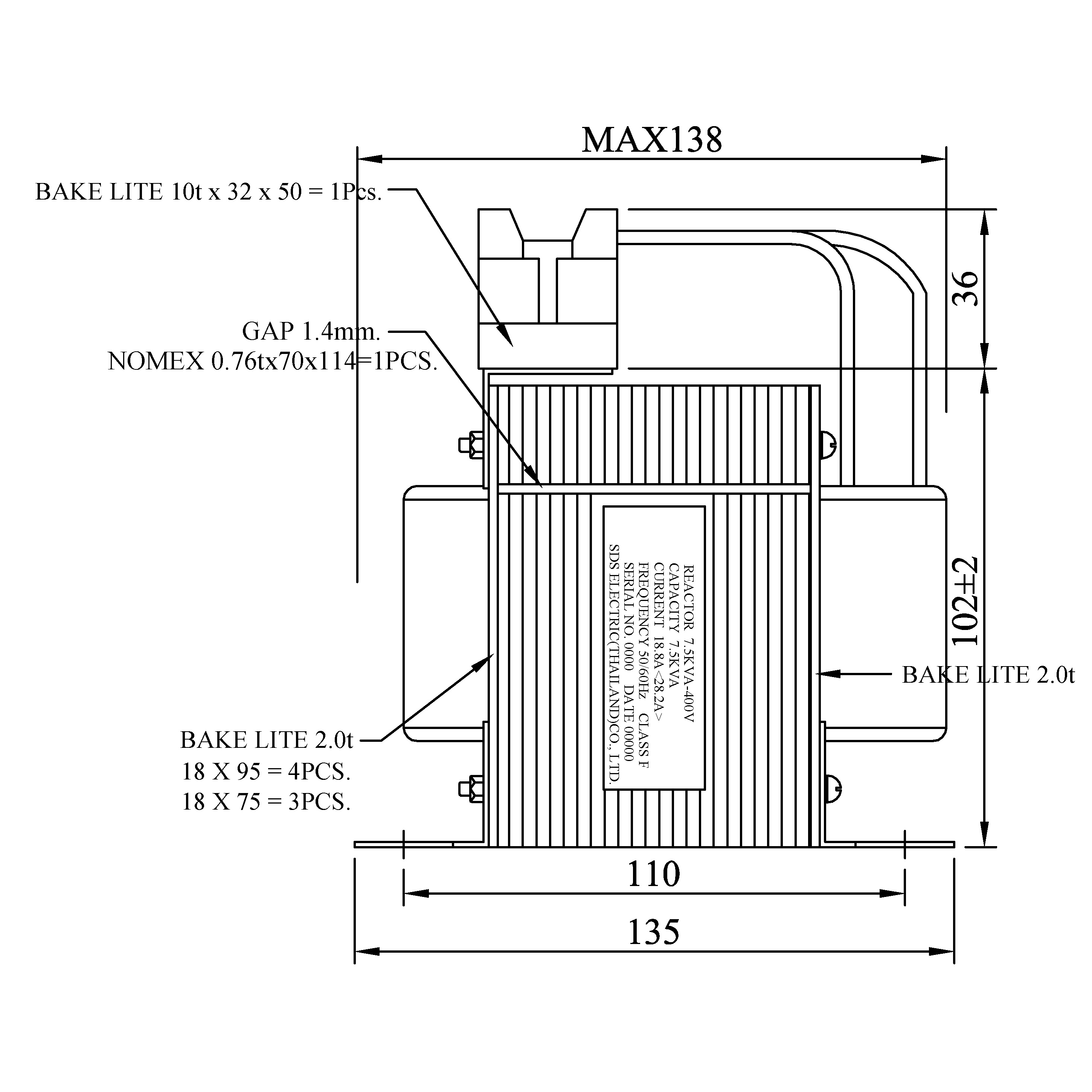 DC Reactor For Inverter 7.5KW 400V | APEX | MISUMI Thailand