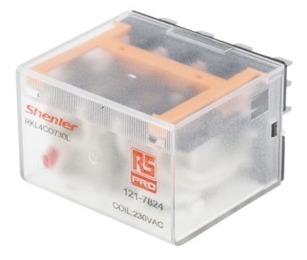 RS PRO Plug In Power Relay, 230V AC Coil, 10A Switching Current, 4PDT ...