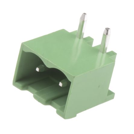 RS PRO, 2 Way, 1 Row, Right Angle PCB Terminal Block Header | RS Pro ...