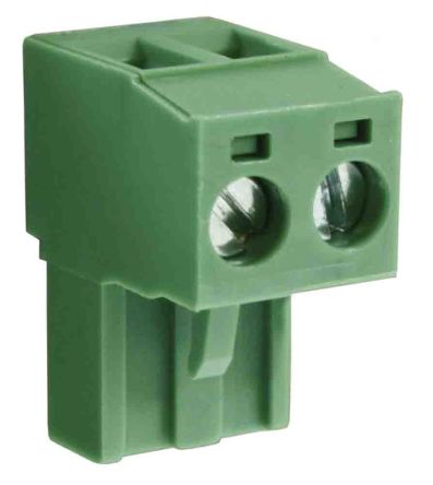 RS PRO 2-pin PCB Terminal Block, 5.08mm Pitch, Clamp Terminal Block ...