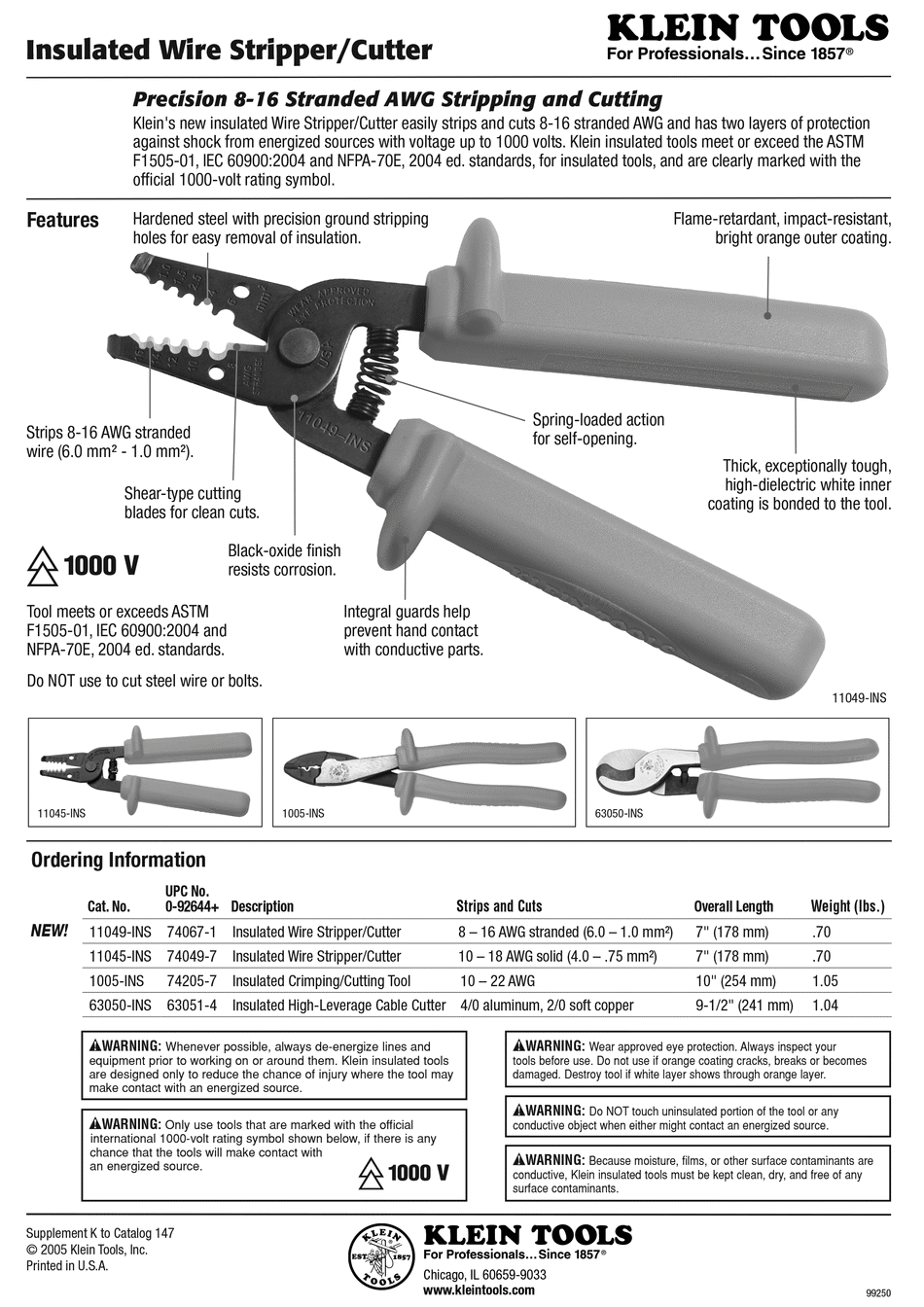 63050 Cable Cutter | KLEIN | MISUMI Thailand