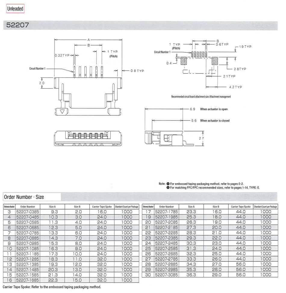 FFC-FPC (SMT) (52207) Upper Surface Contact Type | MOLEX | MISUMI Thailand