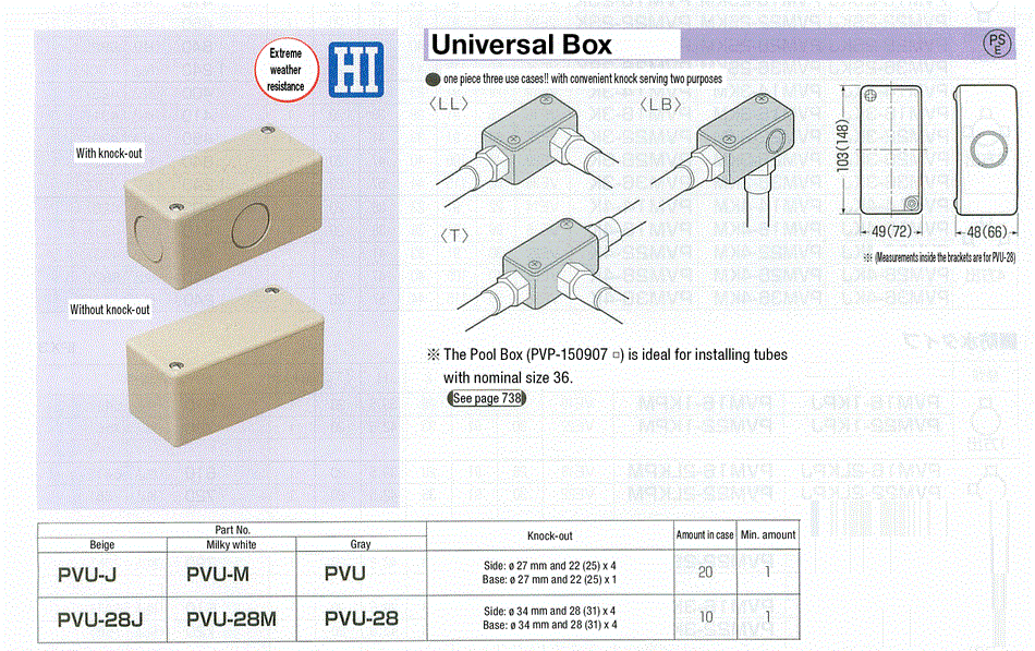 PVU-J | Universal Box | MIRAI INDUSTRY | MISUMI Thailand
