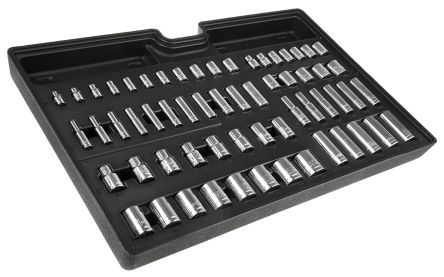 RS PRO 61 Piece Socket Set, 1/2 in, 1/4 in, 3/8 in Square Drive | RS Pro | MISUMI Thailand