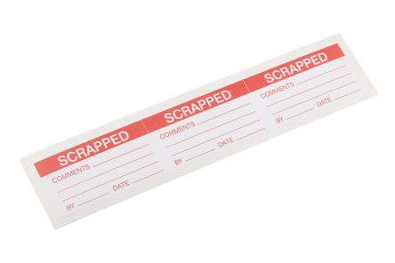 RS PRO Adhesive Pre-Printed Adhesive Label-Scrapped-. Quantity: 30 | RS ...
