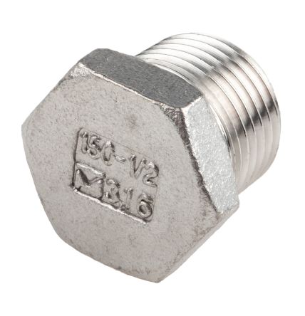 RS PRO Stainless Steel Pipe Fitting Hexagon Plug, Male R 1/2in | RS Pro ...