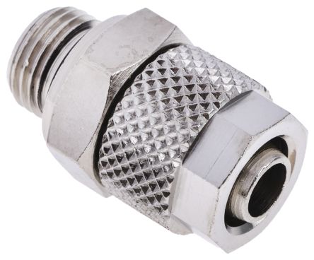 RS PRO Straight Threaded Adaptor, G 1/8 Male to Push In 8 mm, Threaded ...