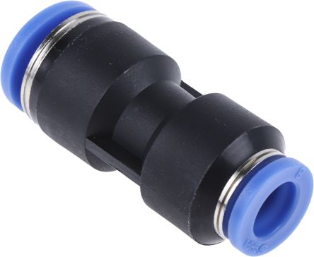 RS PRO Straight Tube-to-Tube Adaptor, Push In 8 mm to Push In 10 mm ...