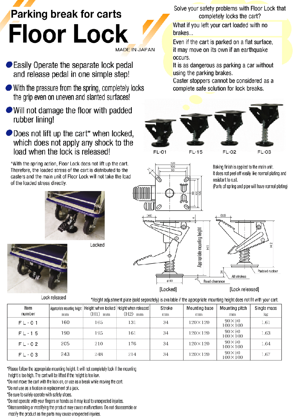 Floor Lock, Platform Truck Stopper | EASTERN SEIKO | MISUMI Thailand