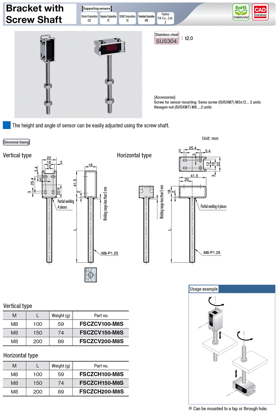 Sensor Bracket With Screw Shaft | IWATA MFG | MISUMI Thailand
