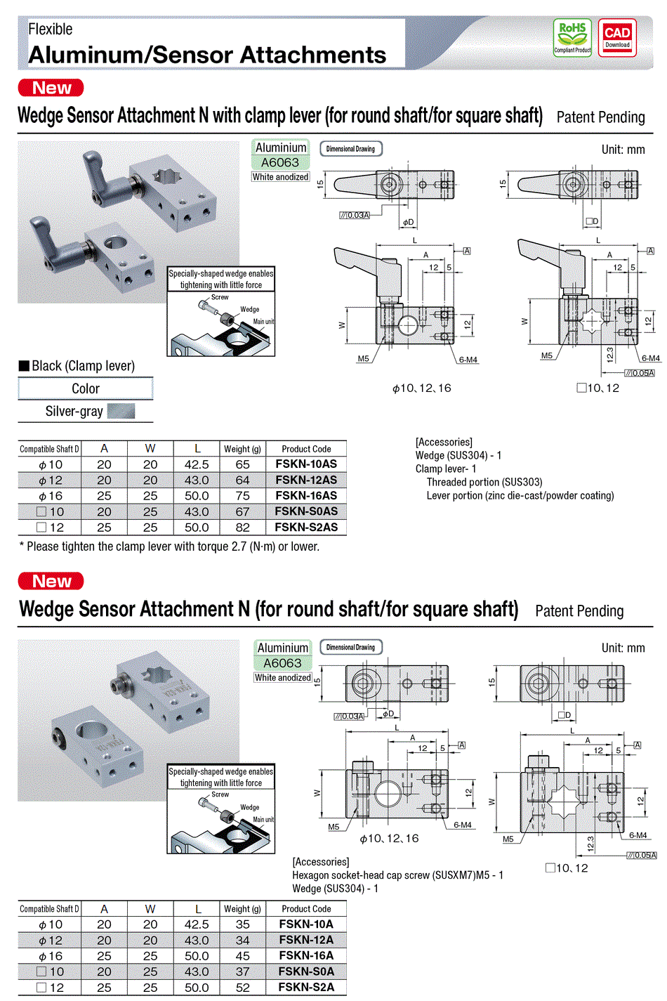 Flexible Sensor Bracket, Sensor Attacher: Aluminum, Wedge Type Sensor ...