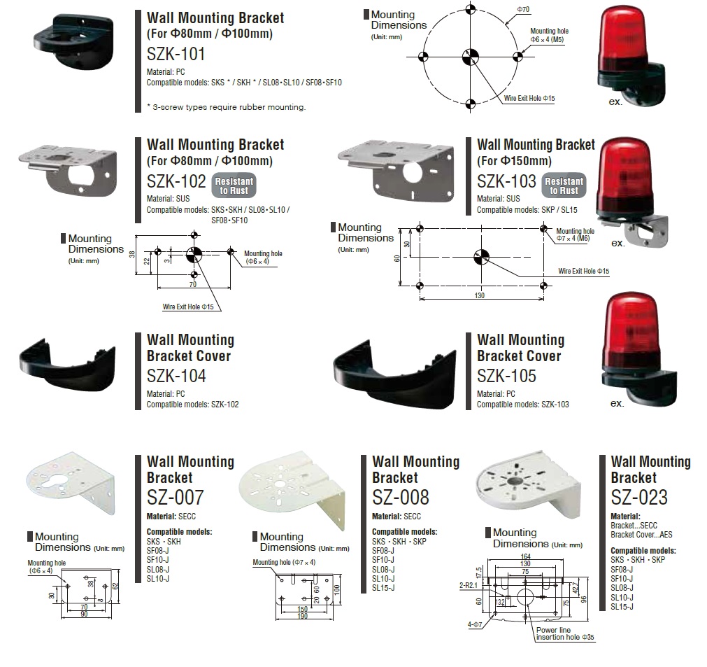 SZK-101 | หลอดไฟแผงควบคุม (อุปกรณ์เสริม), SK/SF/SL series | PATLITE | MISUMI ประเทศไทย